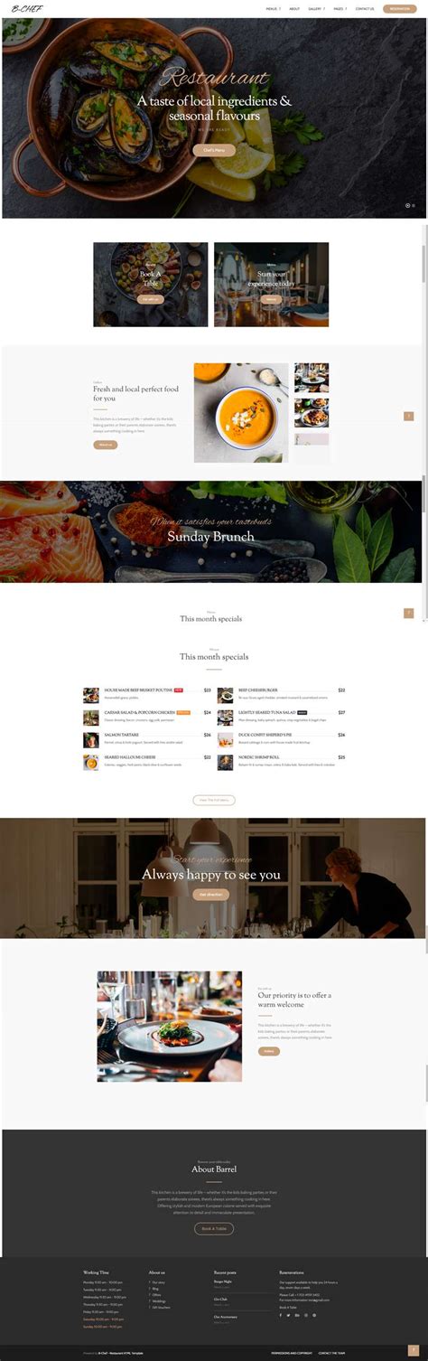 响应式前端框架，大气餐厅网站页面设计 17素材网