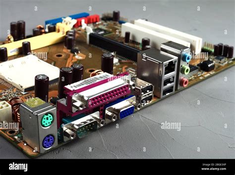 Computer Motherboard Board Connectors Close Hi Res Stock Photography And Images Alamy