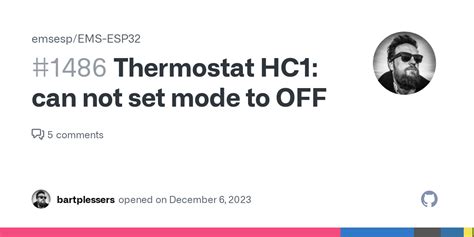 Thermostat HC1 Can Not Set Mode To OFF Issue 1486 Emsesp EMS
