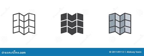 Guide Map Different Style Icon Set Stock Illustration Illustration Of