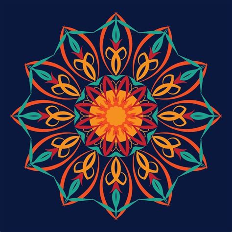 Premium Vector Color Circular Pattern On Dark Blue Background