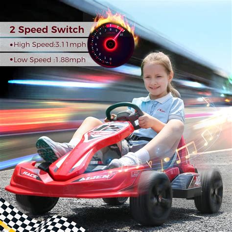 ELEMARA Go Kart eléctrico para niños 12 V 2 WD con batería y control