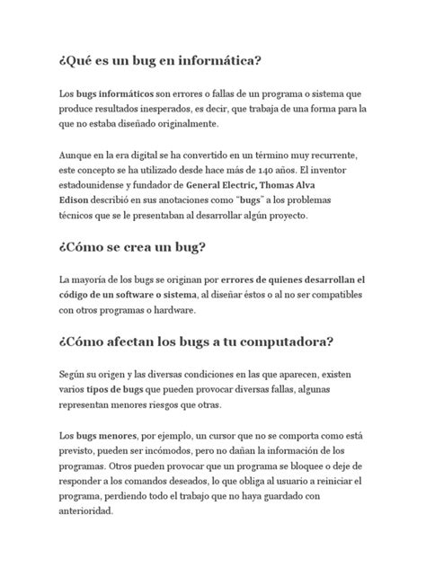 Bug En Informática Pdf