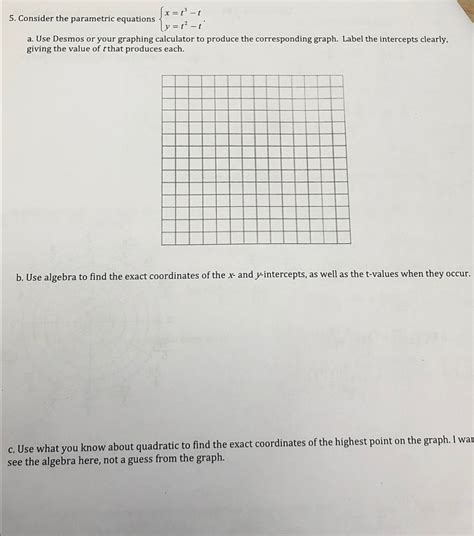 Solved Consider The Parametric Equations X T3 Ty T2 T A