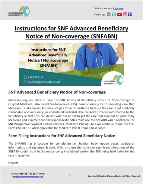 Ppt Instructions For Snf Advanced Beneficiary Notice Of Non Coverage