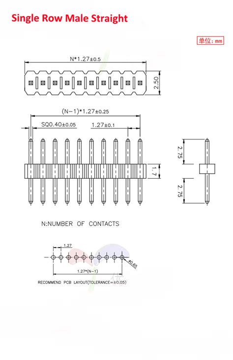 Male Female Smd Pin Header Connector 1x40p 50p 2x40p 50p 1 27mm Golden