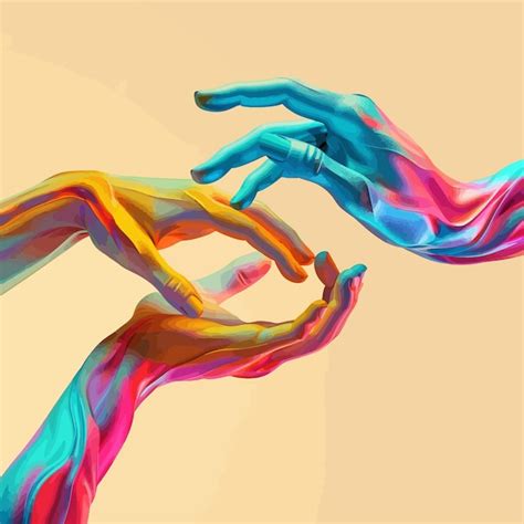 Premium Vector Hands Reaching Towards Each Otherconcept