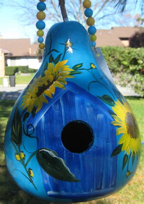 Palomar Gourds Birdhouse Minatures Bird Houses Sunflower Hand