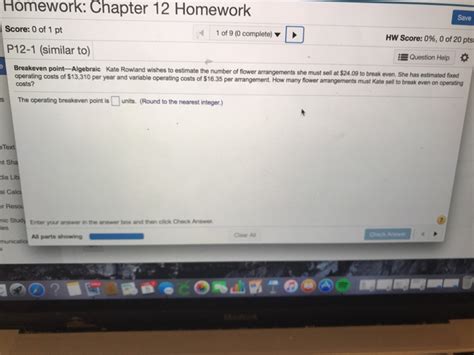 Solved Homework Chapter 12 Homework Score 0 Of 1 Pt P12 1