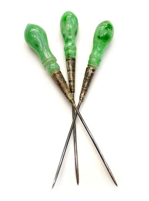 Chinese Jade And Silver Hair Pins Silver Hair Pin Hair Pins Hair