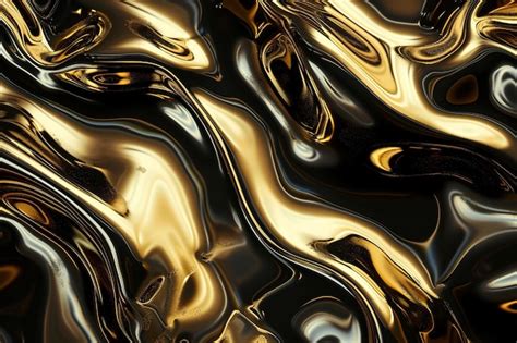 Premium Photo Metallic Abstract Wavy Liquid Background