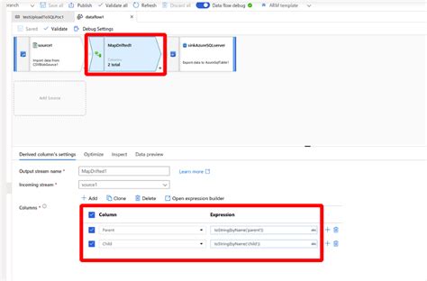 Data Flow Output To Azure Sql Database Contains Only Null Data On Azure