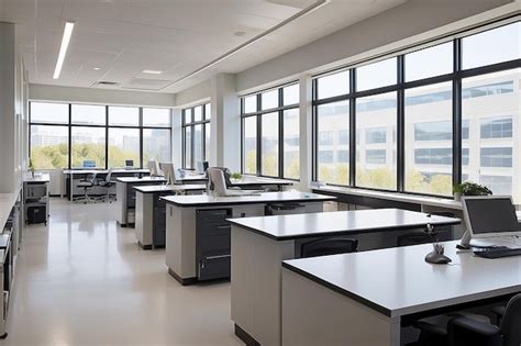 Premium Photo Natural Illumination Lab Scene With Open Windows For