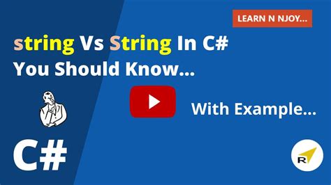 String Vs String In C You Should Know Learn N Njoy Youtube