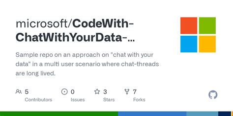 github microsoft codewith chatwithyourdata multiuser sample repo on