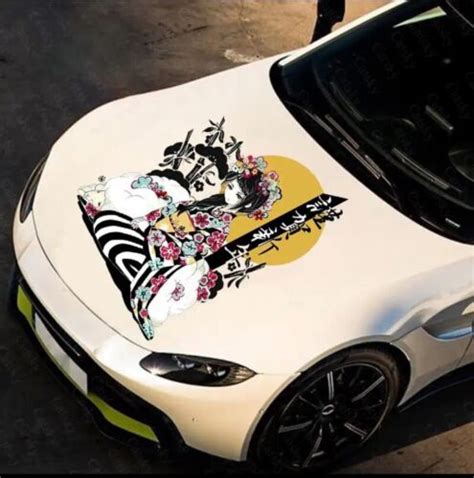 Japanese Geisha Flower Sticker Hood Car Decal Graphic Custom Geisha