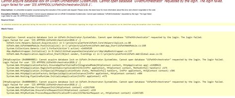 Uipath Orchestrator Database Issue Help Uipath Community Forum