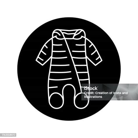 Ilustración De Mamelucos De Bebé Icono De Línea Negra Y Más Vectores