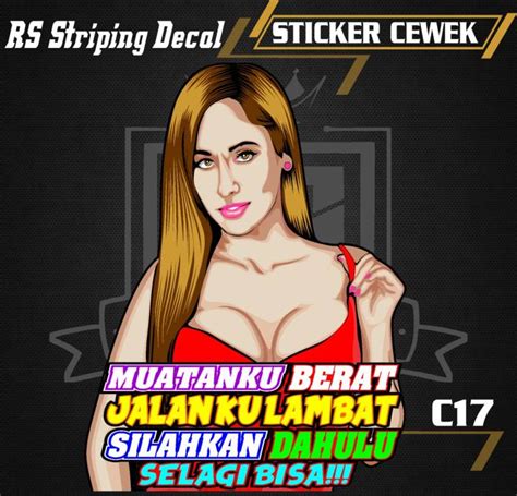 Stiker Cewek Vector Muatanku Berat Decal Mobil Truck Sticker Kata Kata