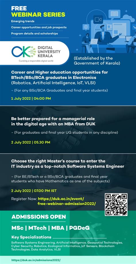 Free Webinar Series July Digital University Kerala