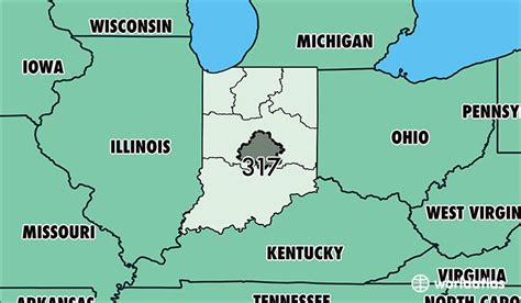 317 Area Code Usa Map Map