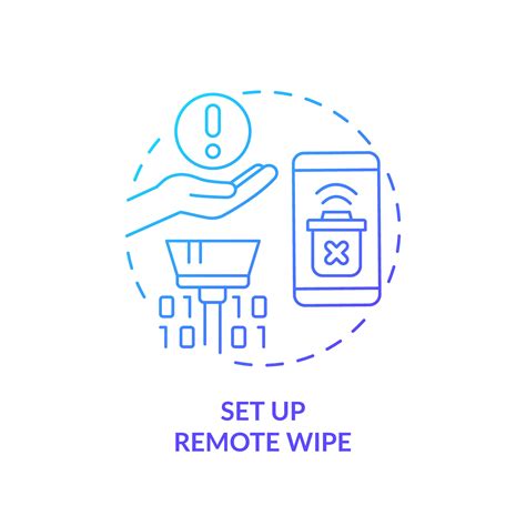 Set Up Remote Wipe Blue Gradient Concept Icon Smartphone Security