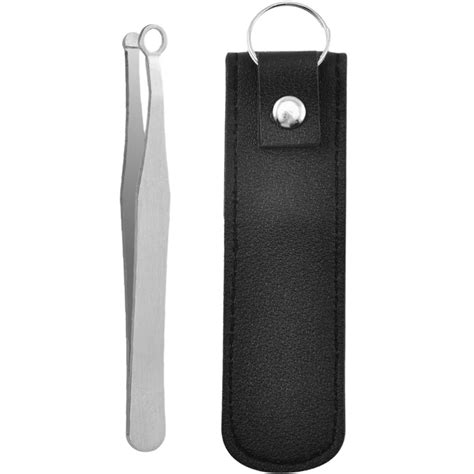 Fomiyes Mens Stainless Steel Round Nose Hair Tweezers And Trimmer Set