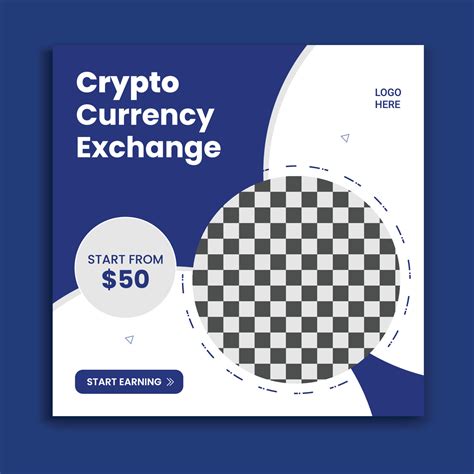 Cryptocurrency Social Media Post Template Design 10447988 Vector Art At