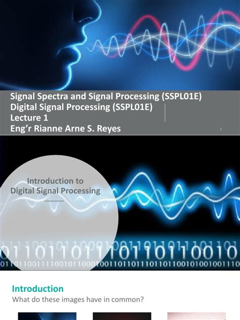 Dsp Ssp Lecture 1 Pdf Digital Signal Processing Video