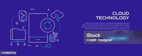 Teknologi Cloud Terkait Gaya Garis Desain Banner Untuk Halaman Web
