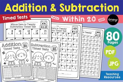 Addition Subtraction Timed Tests Wit Graphic By Emery Planner Co Creative Fabrica In