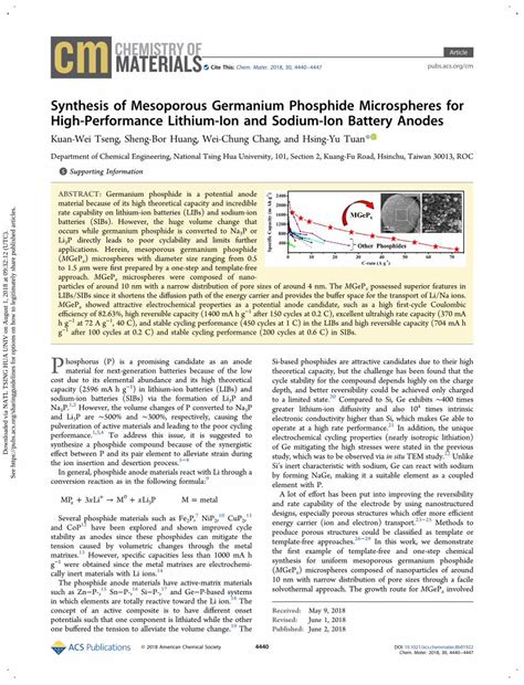 Pdf Synthesis Of Mesoporous Germanium Phosphide Microspheres Dokumen Tips