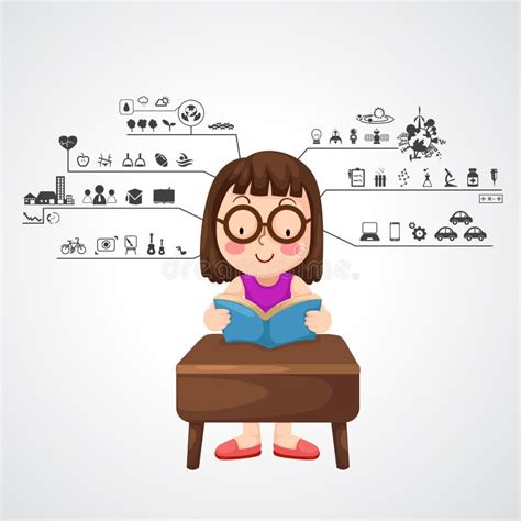 Young Girl With Left And Right Brain Functions Icon Stock Vector