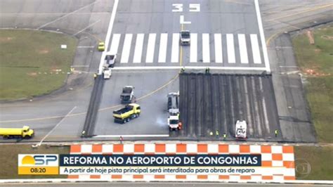 Pista central do Aeroporto de Congonhas começa a ser reformada São Paulo G