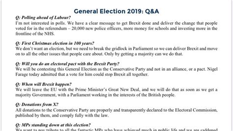 General Election Leaked Tory Dossier Details Attack Lines For