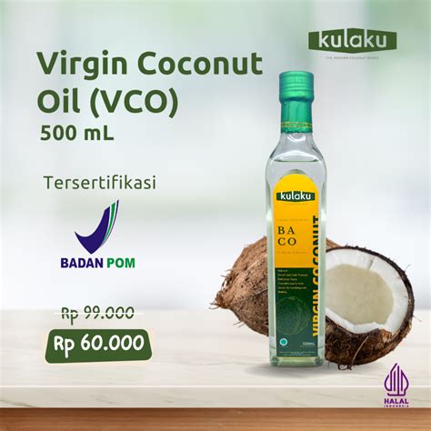 Jual Vco Minyak Kelapa Virgin Coconut Oil 500 Ml Kemasan Botol Kaca