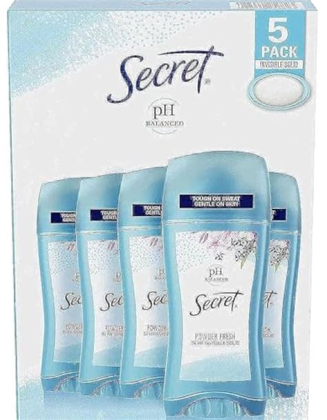 Secret Invisible Solid Deodorant Powder Fresh 21 Oz 5 Pk