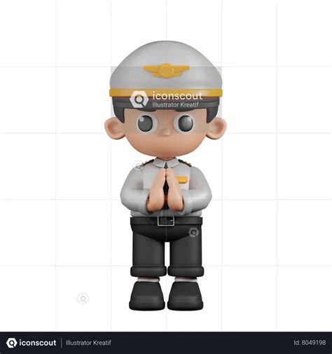 Apologising Pilot 3d Illustration Download In Png Obj Or Blend Format