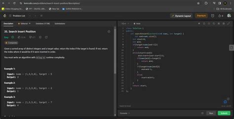 day 2 of 100daysofcodechallenge search insert position surya