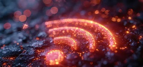 Wireless Network And Connection Abstract Data Background With Wifi Symbol Stock Illustration