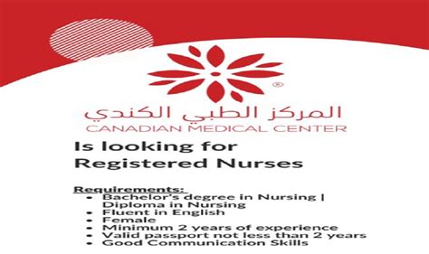 المركز الطبي الكندي Canadian Medical Center Is Looking For Registered