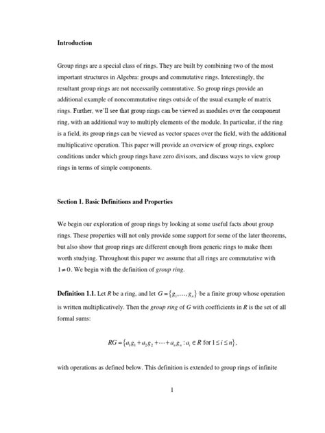 group rings pdf ring mathematics group mathematics