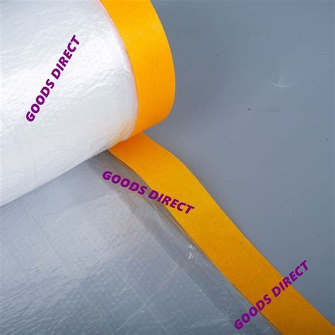 พลาสติกปิดพ่นสี ชนิดมีเทปกาวในตัว Pe Masking Film With Tape เทปฟิล์ม