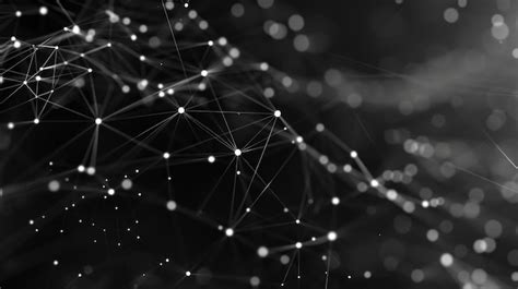 Glowing White Particles Form A Delicate Weblike Structure On A Dark Background Premium Ai