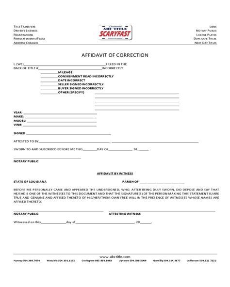 2025 Affidavit Of Correction Fillable Printable Pdf And Forms Handypdf