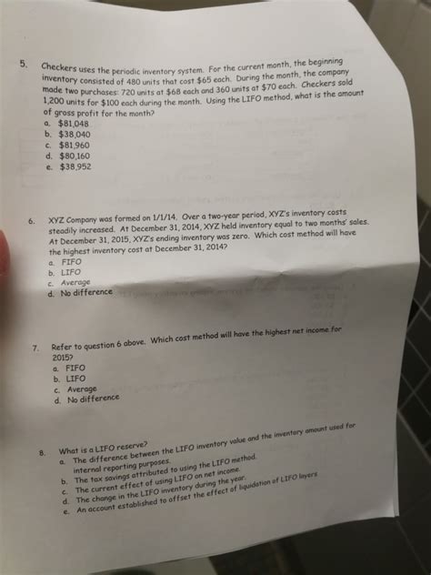 Solved 5 Checkers Uses The Periodic Inventory Inventory Chegg