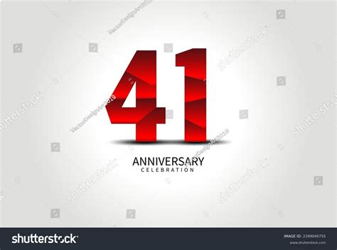 Year Anniversary Celebration Logo Red Stock Vector Royalty Free Shutterstock