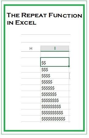 The Repeat Function In Excel Microsoft Excel Tutorial Excel Excel Tutorials