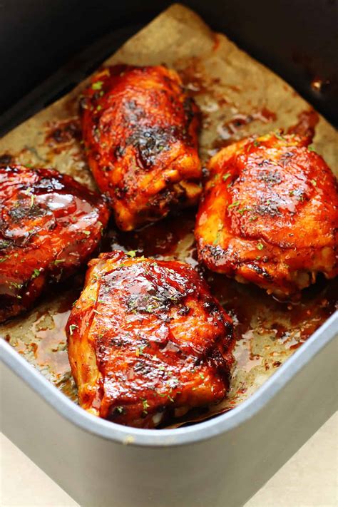 Air Fryer Bbq Chicken Thighs Crunchy Creamy Sweet