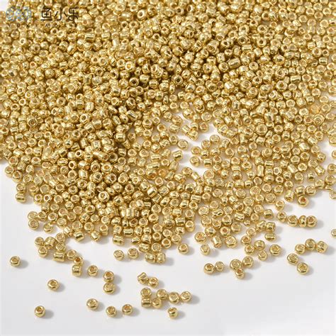 2mm3mm电镀玻璃珠米珠散珠手工diy手作项链手链串珠耳环饰品材料虎窝淘